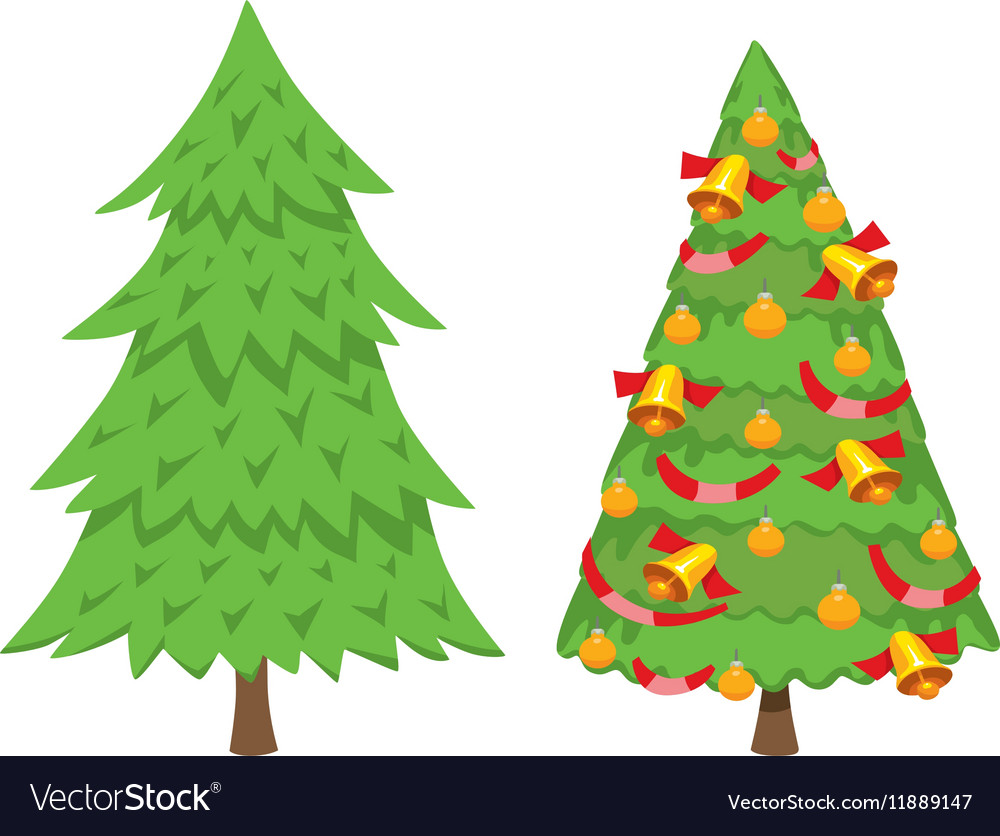 Christmas tree set Royalty Free Vector Image - VectorStock