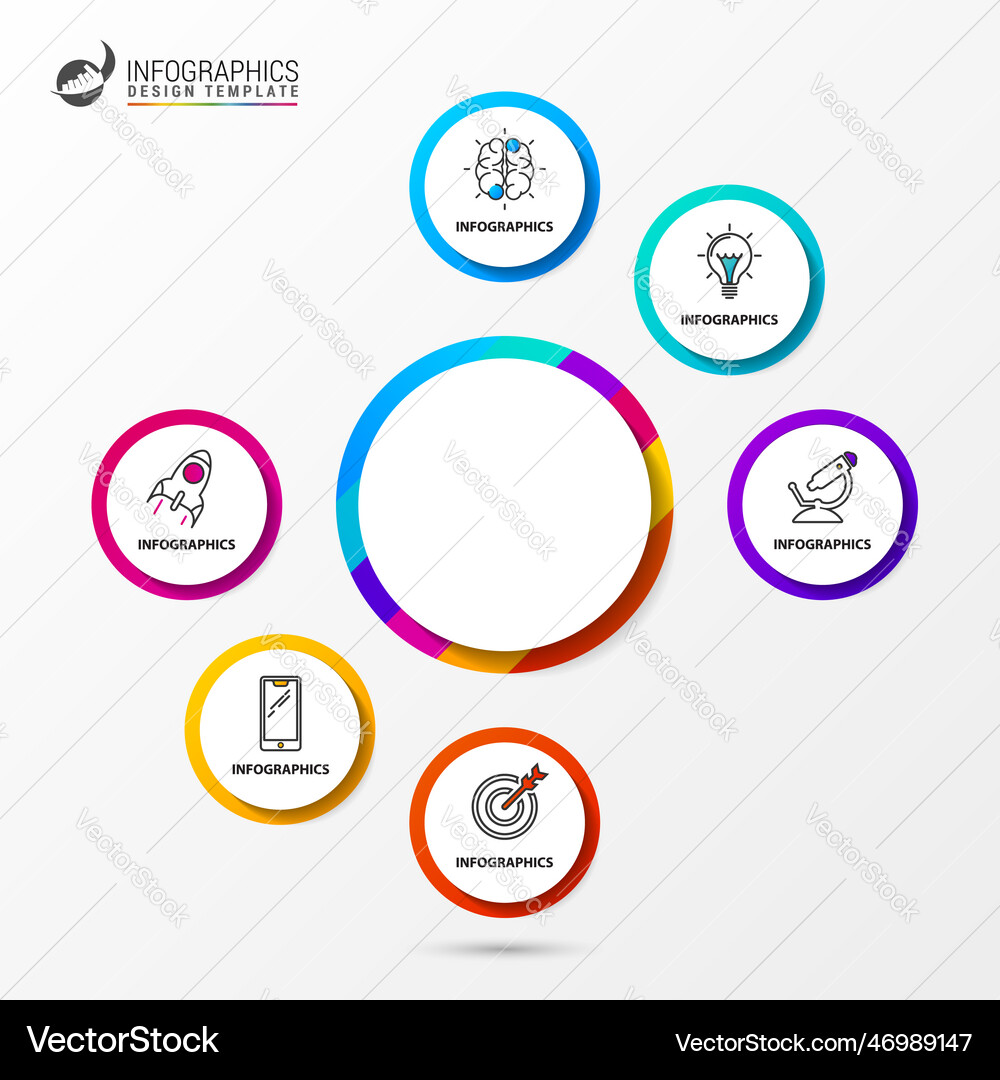 Circle infographic business concept with six Vector Image