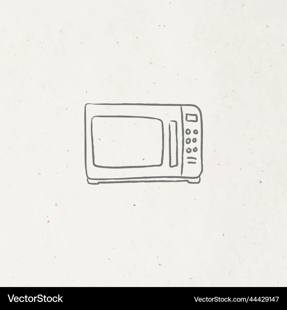 Doodle kitchen microwave Royalty Free Vector Image
