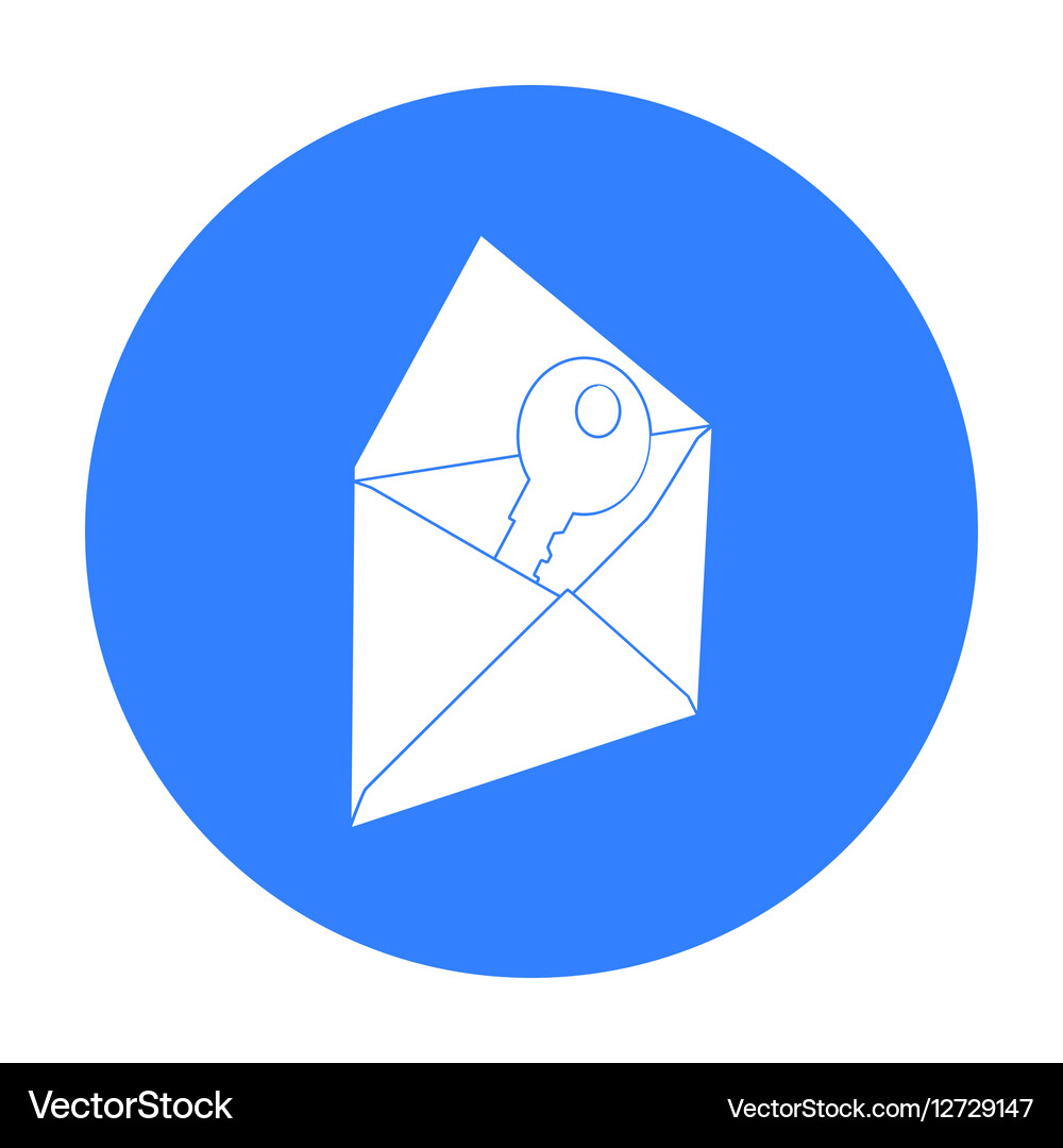 E-mail with key password icon in outline style Vector Image