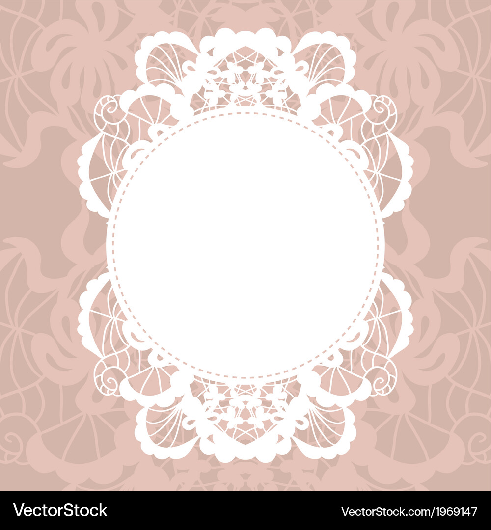 Elegant doily on lace gentle background Royalty Free Vector