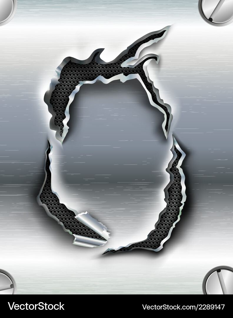 Figure cut out in metal Royalty Free Vector Image