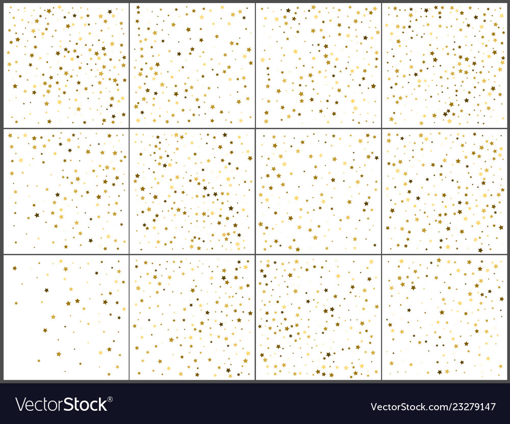 Gold star confetti celebrations simple festive Vector Image