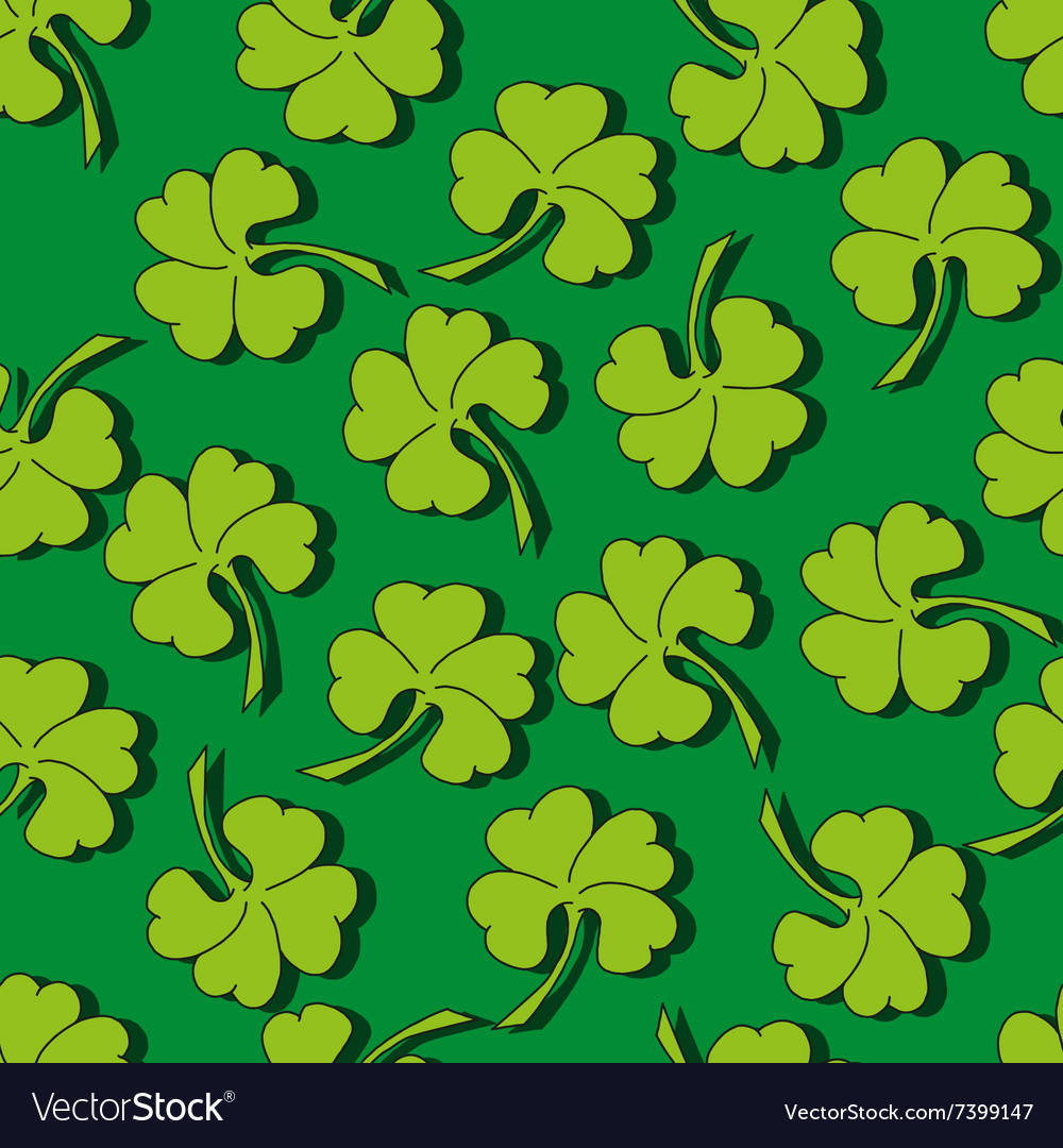 Green Clover Seamless Pattern Royalty Free Vector Image