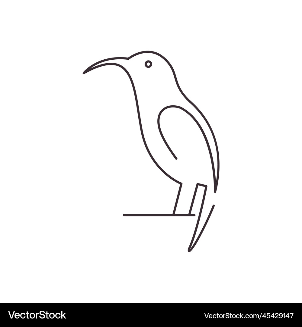 Hummingbird line art icon logo Royalty Free Vector Image