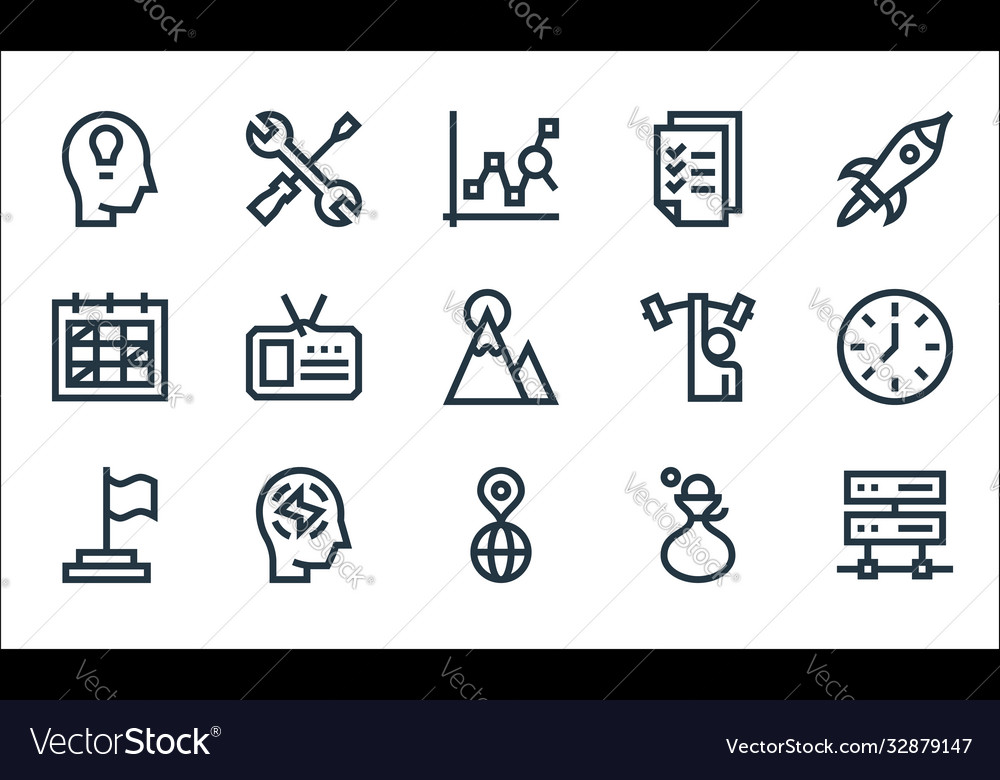 Management line icons linear set quality line set Vector Image