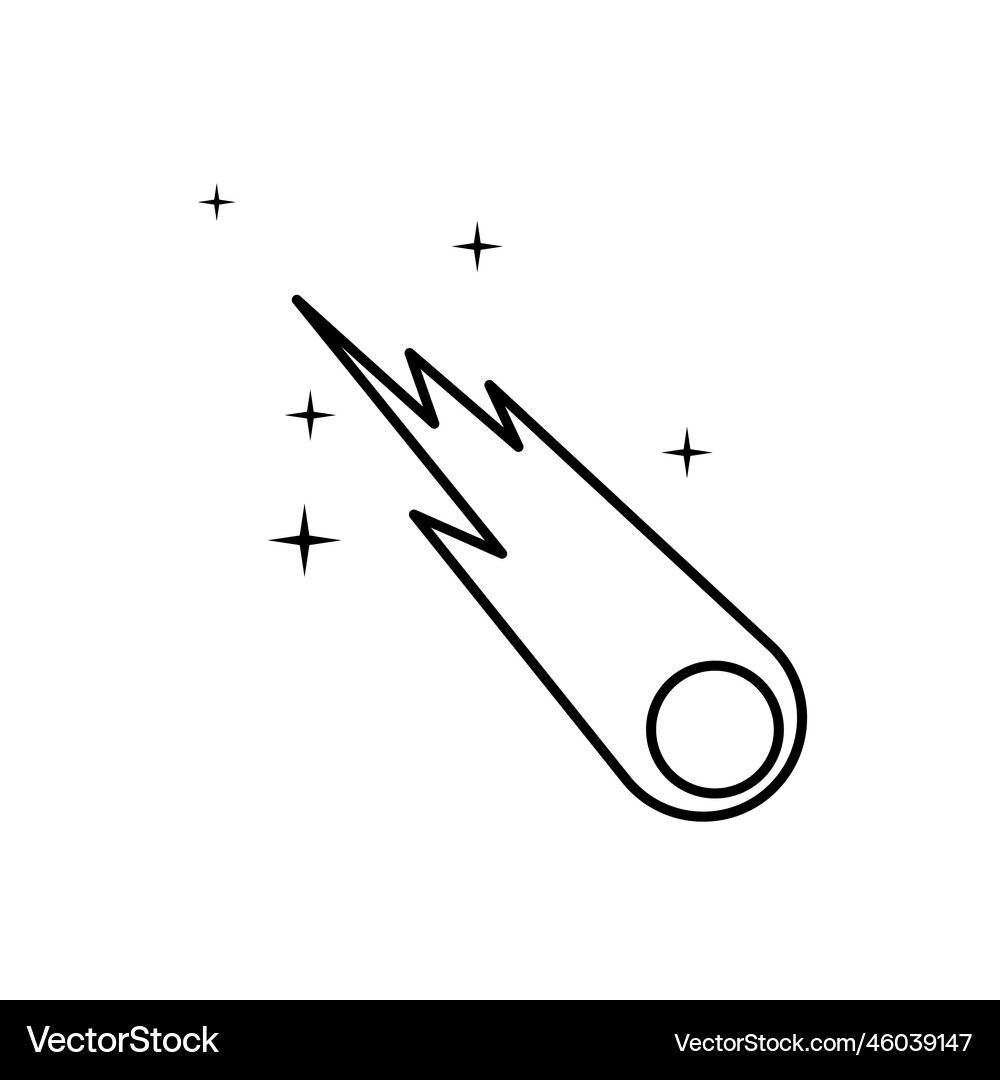 Meteor or asteroid line icon from disaster icon Vector Image