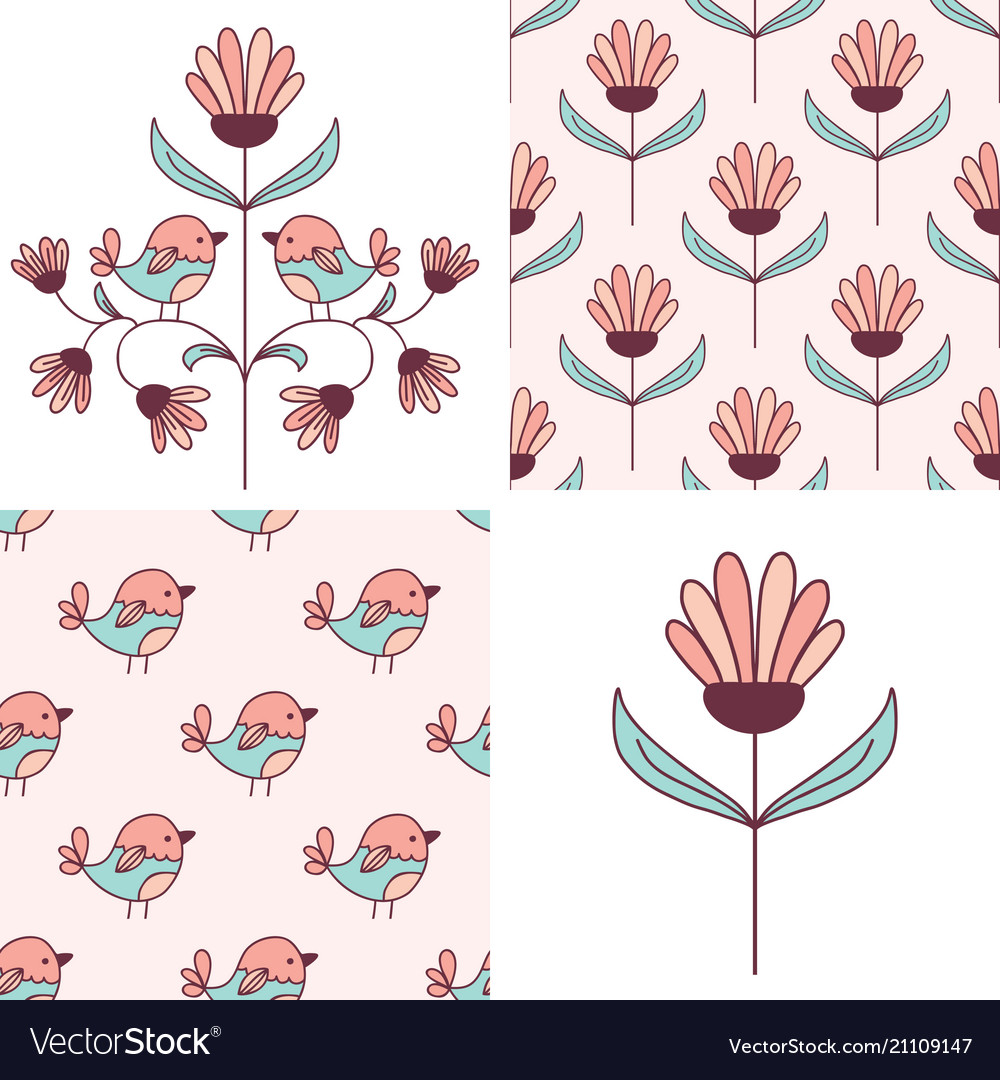 Patterns and design elements collection Royalty Free Vector