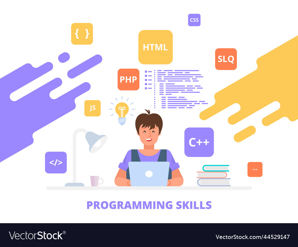 Programming skills working programmer software Vector Image Programming skills working programmer software Vector Image