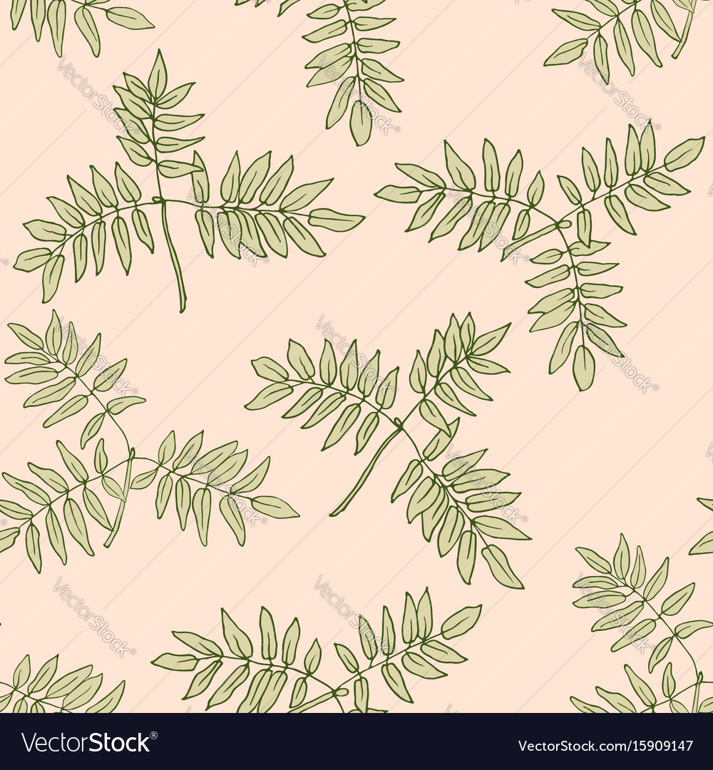 Seamless pattern with leaves Royalty Free Vector Image