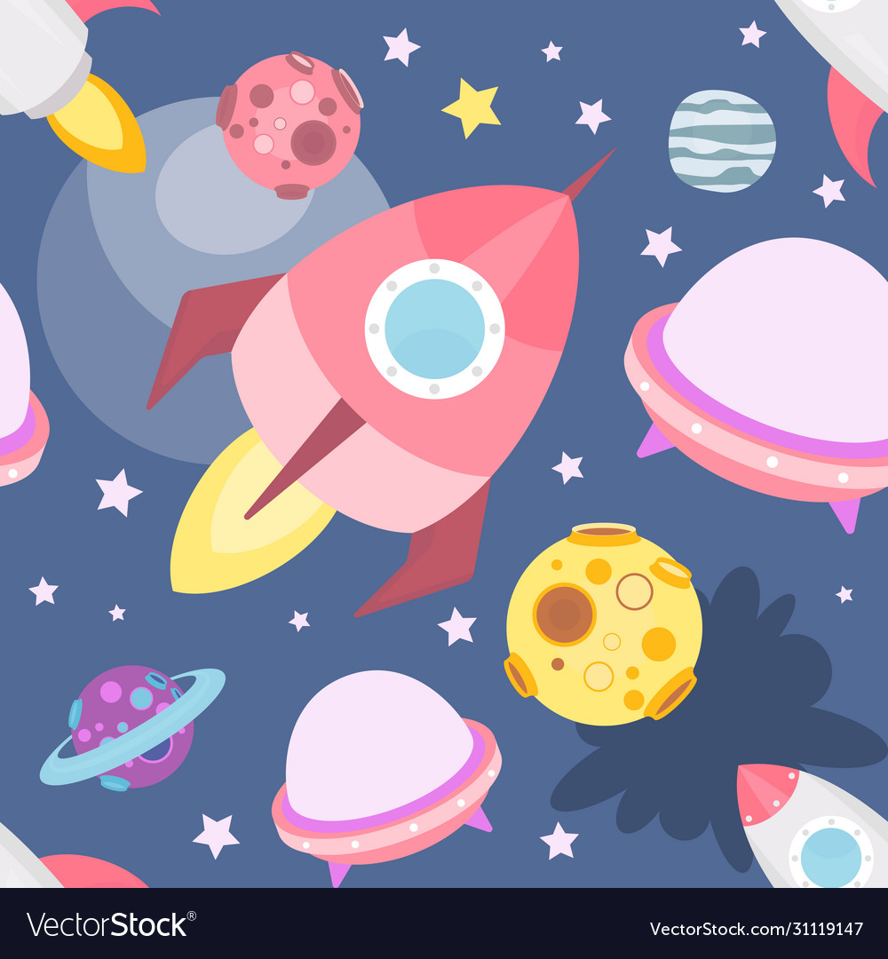 Space seamless pattern Royalty Free Vector Image