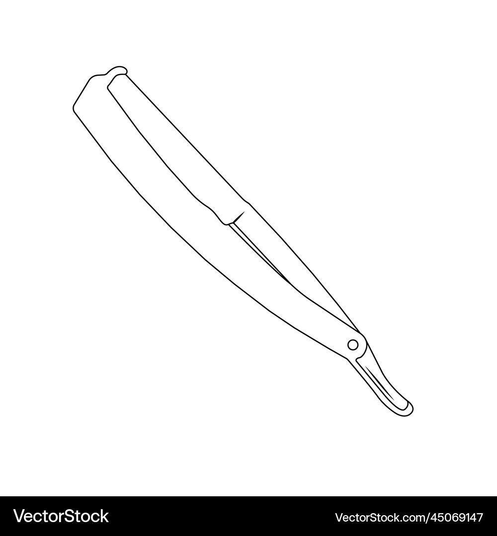 Straight razor outline icon on white background Vector Image