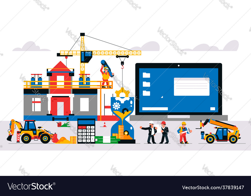 Website is under construction technical work Vector Image