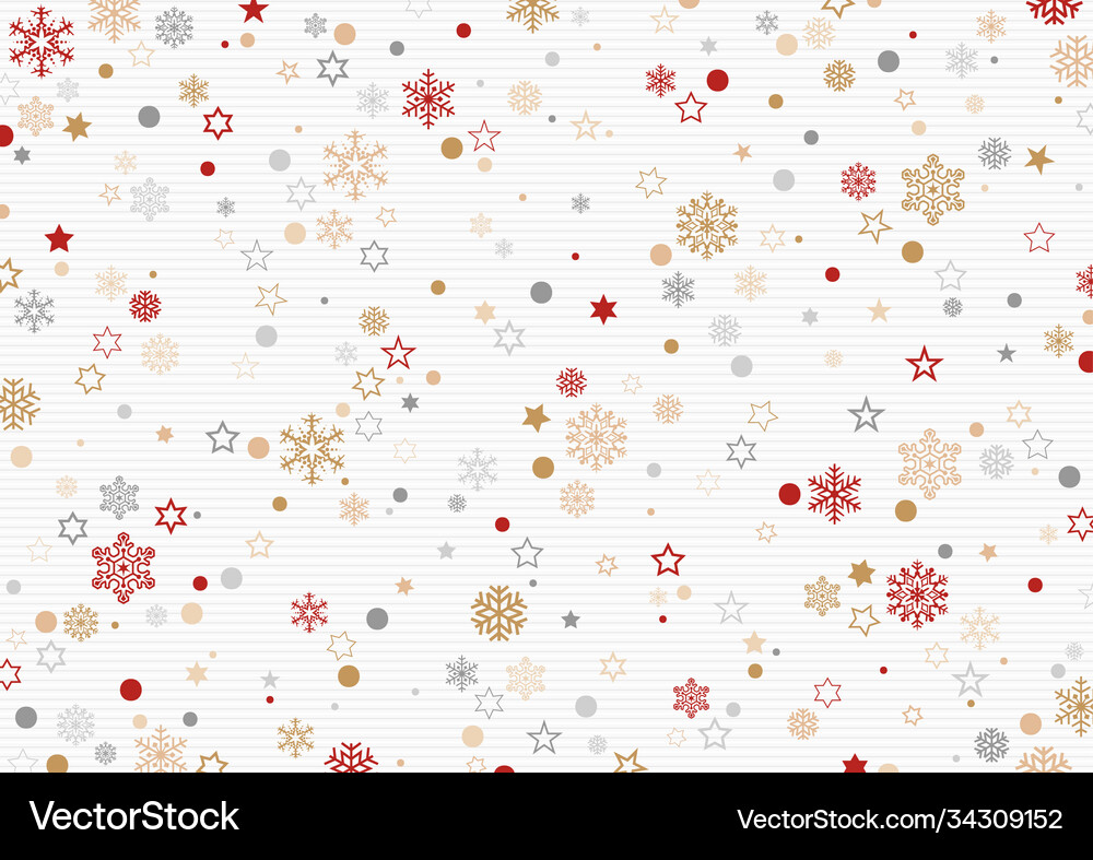 Christmas pattern with snowflakes and stars Vector Image