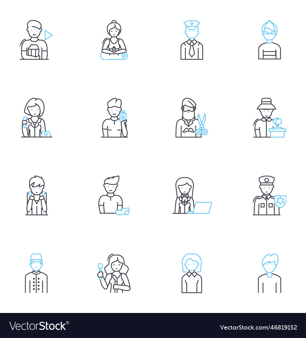 Client behavior linear icons set impulsive Vector Image