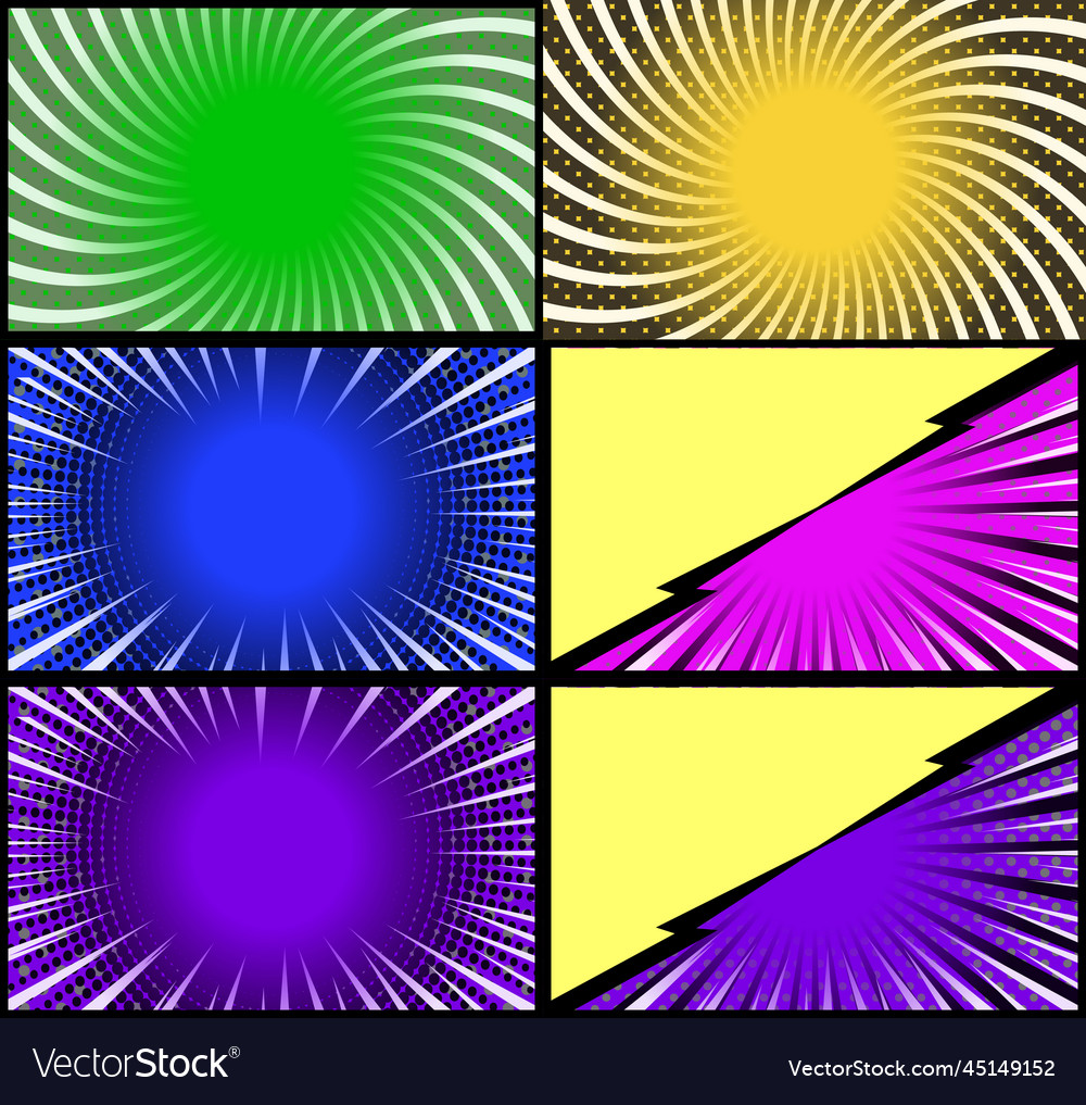 Comic book colorful frames background Royalty Free Vector