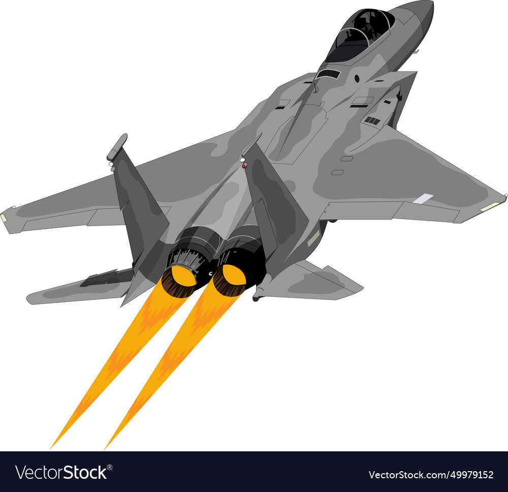 F 15c afterburner take off Royalty Free Vector Image