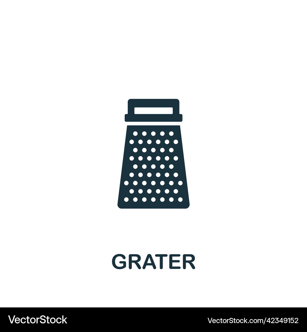 Grater icon monochrome simple cooking icon Vector Image