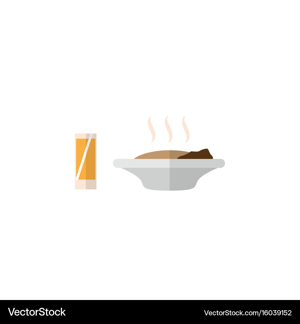 Isolated food with drink flat icon lunch Vector Image