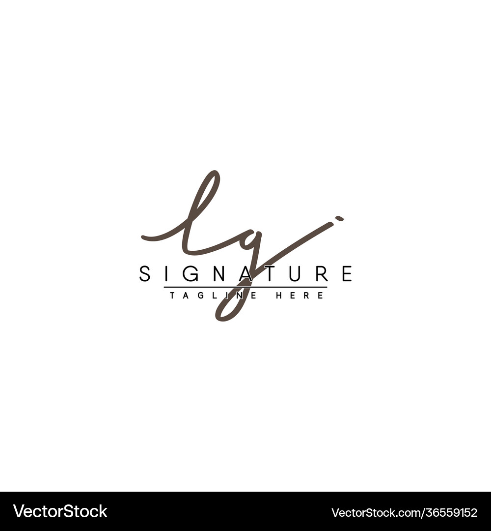 Lg handwritten signature logo - initial letter Vector Image