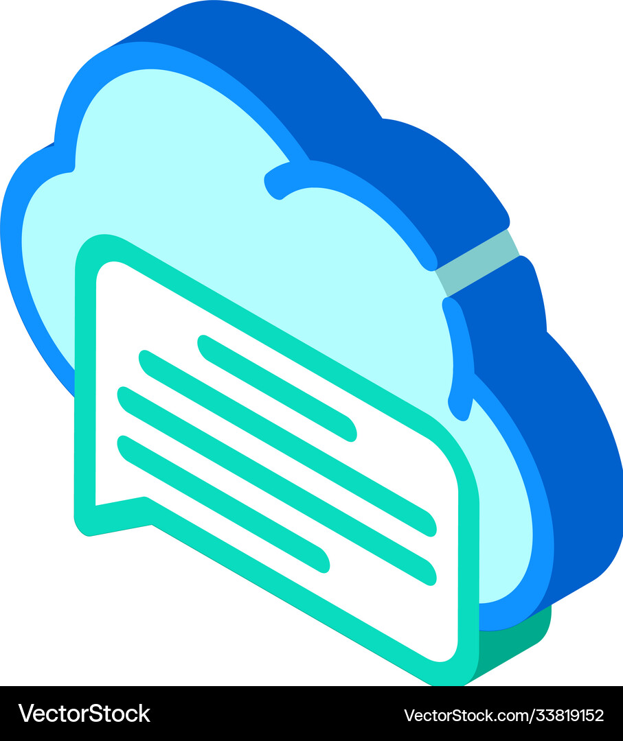 Messaging cloud storage isometric icon Royalty Free Vector