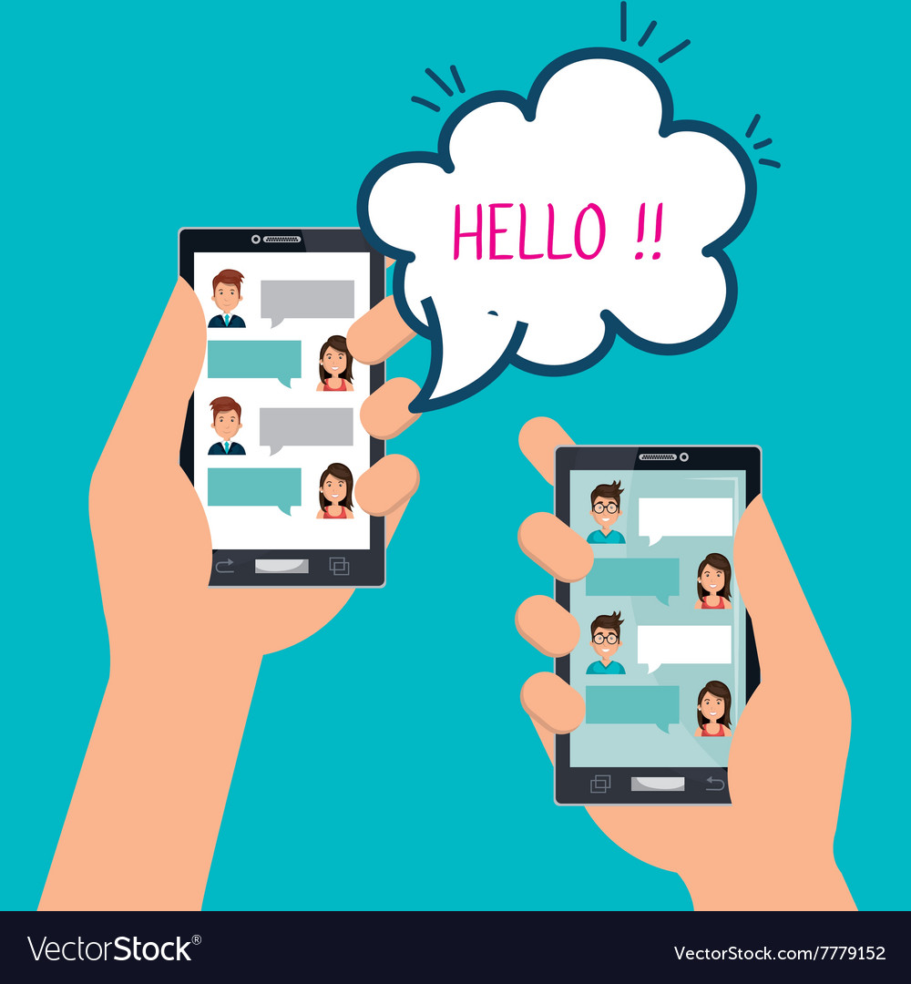 Mobile chat design Royalty Free Vector Image - VectorStock