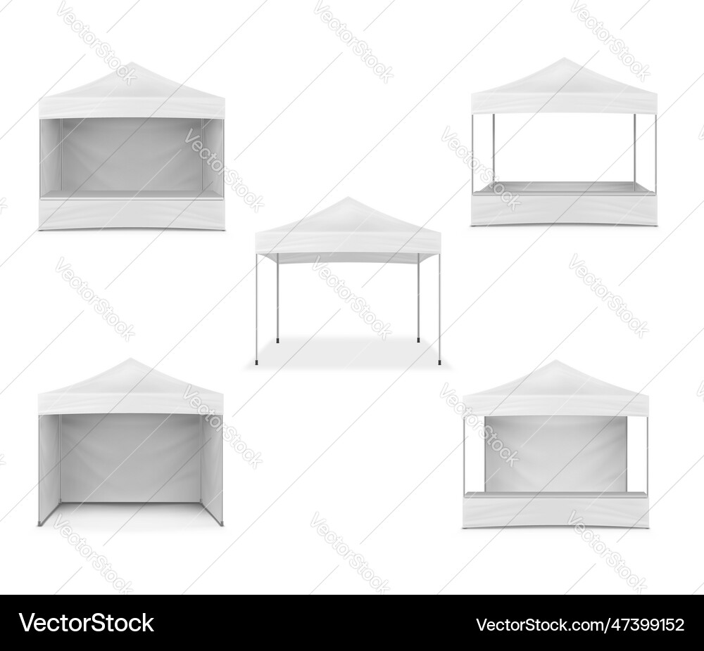 Pop-up gazebo realistic mockup white blank canopy Vector Image