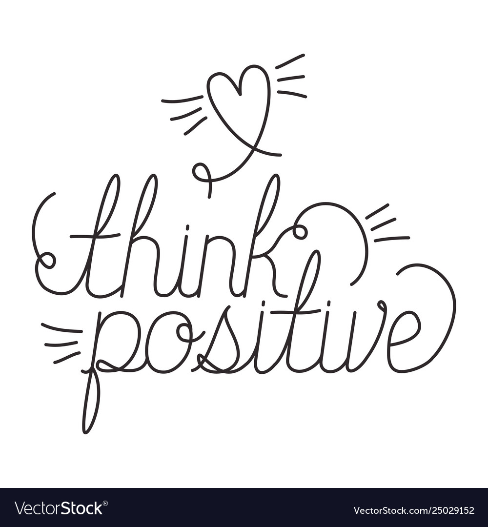 Positive message with hand made font Royalty Free Vector