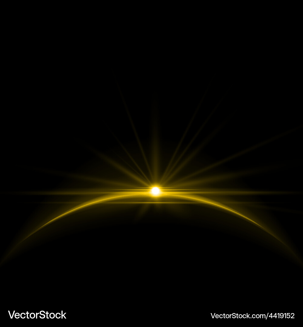 Rising sun over the earth planet with space Vector Image