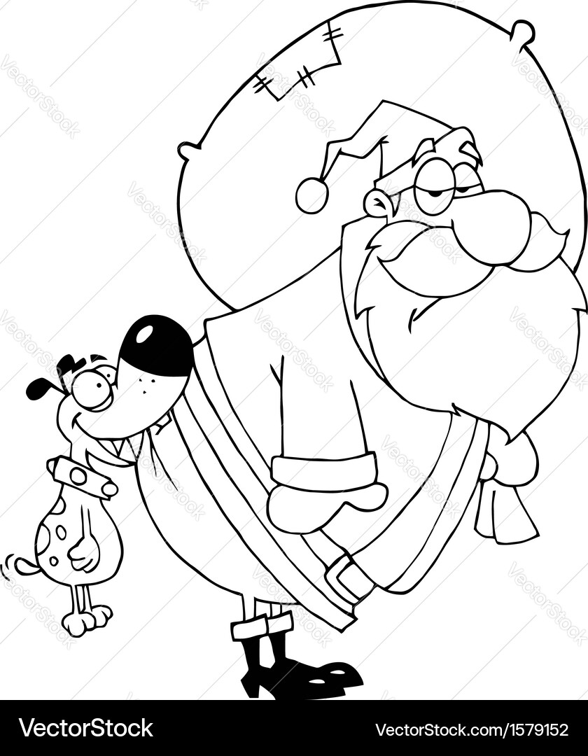Santa delivering presents cartoon Royalty Free Vector Image