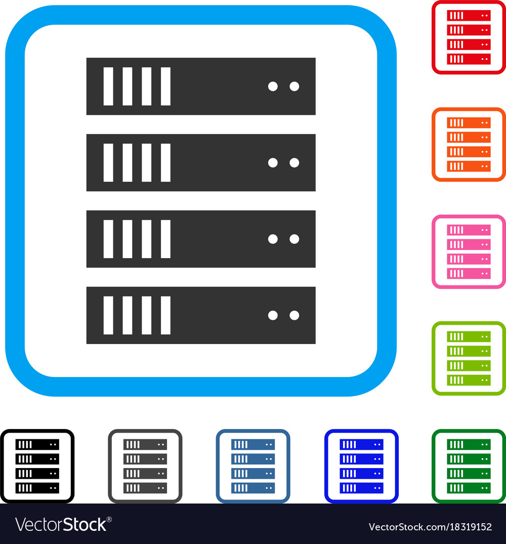 Server framed icon Royalty Free Vector Image - VectorStock