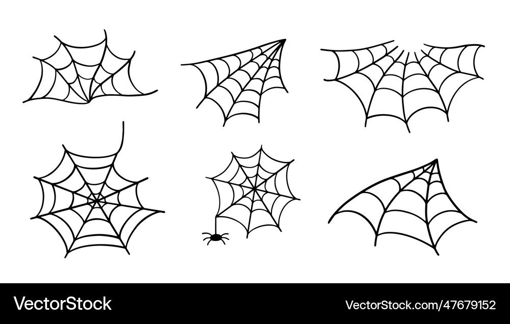 Spider web halloween trap cobweb icons set Vector Image