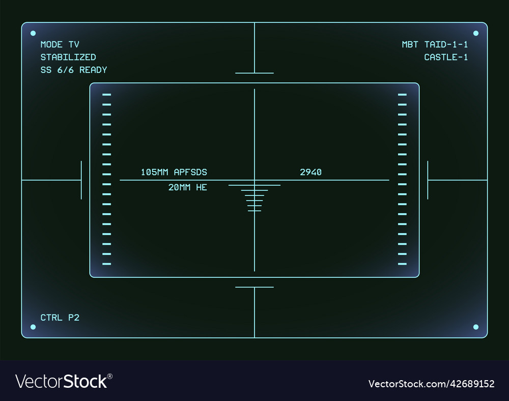 Tank interface Royalty Free Vector Image - VectorStock