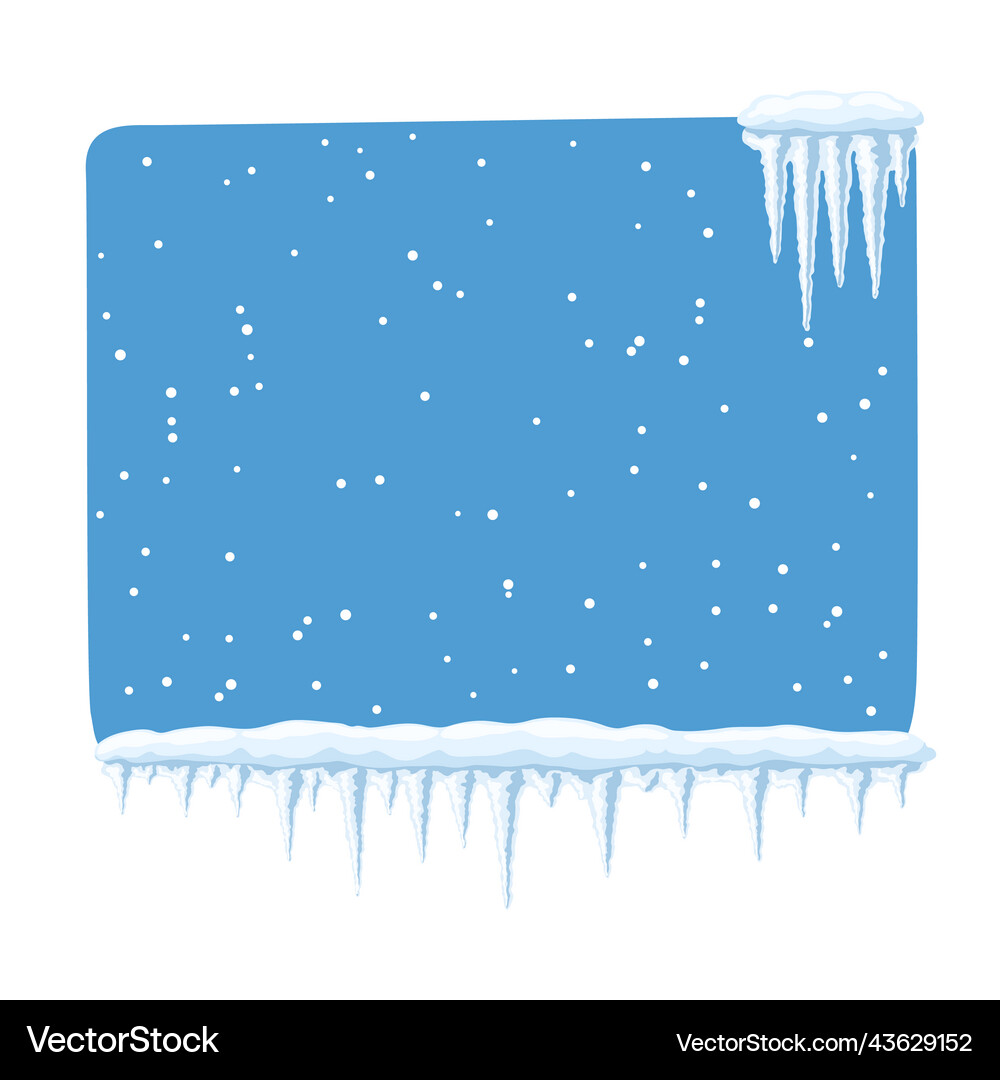 Winter background with icicles merry christmas Vector Image
