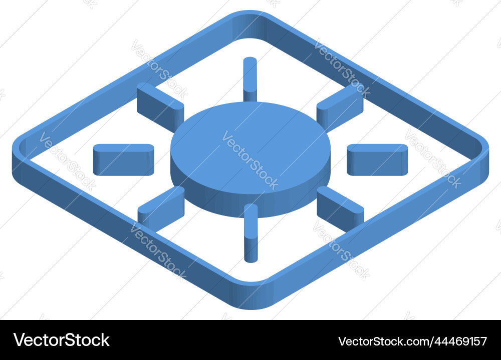 Blue isometric of the sun Royalty Free Vector Image