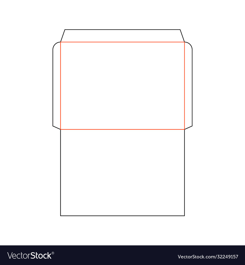 C4 Envelope Mockup A4 White Template Cut Size Vector Image