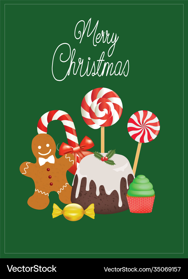 Christmas candies card Royalty Free Vector Image