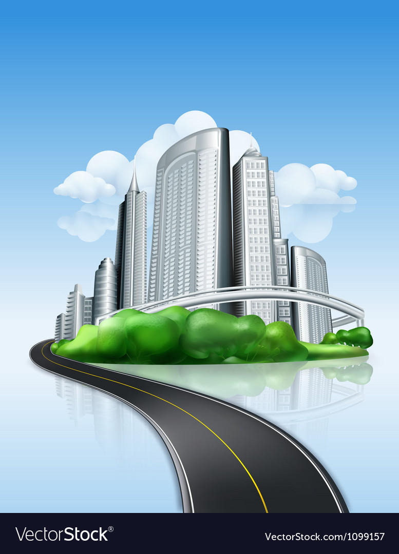 City and road Royalty Free Vector Image - VectorStock