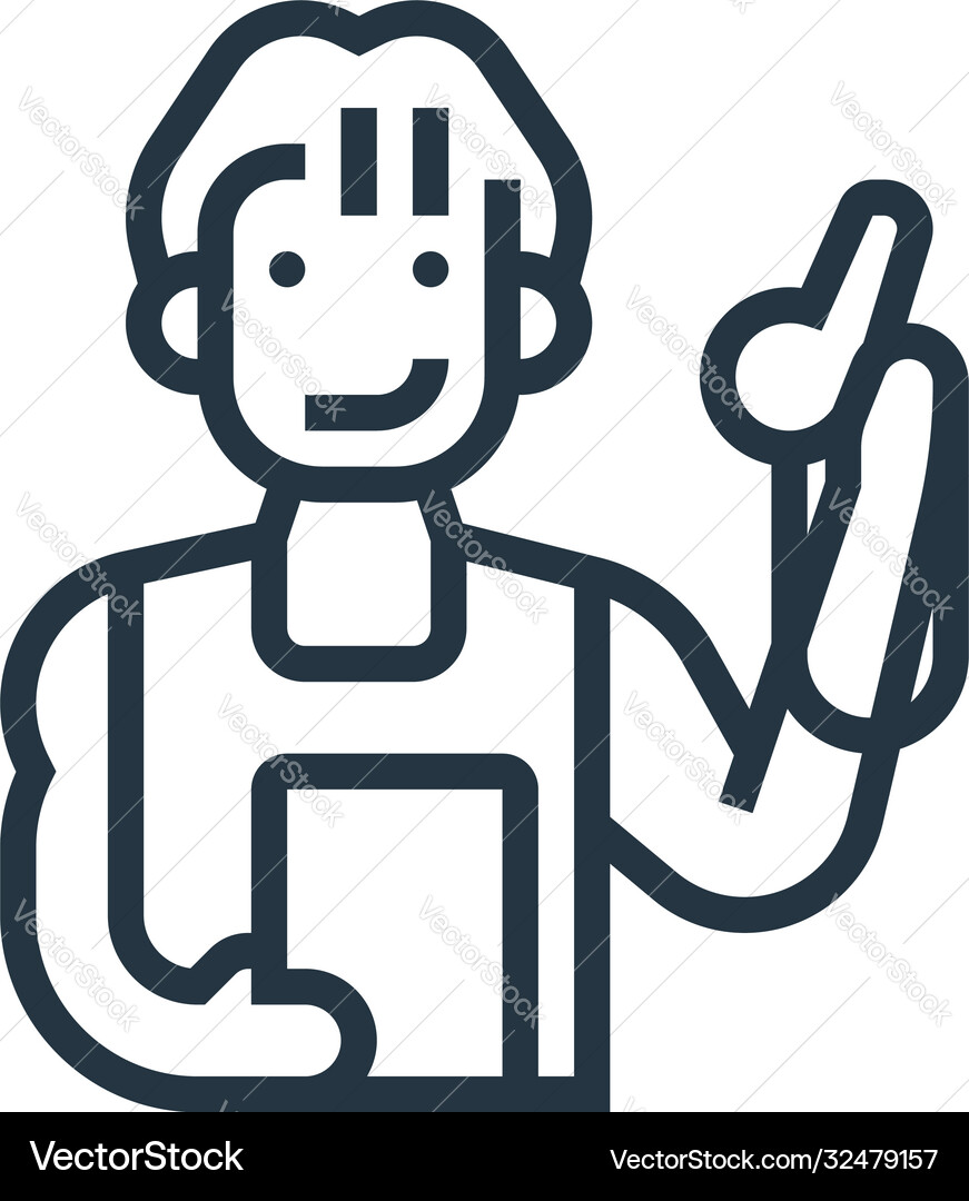 Coach icon isolated on white background outline Vector Image