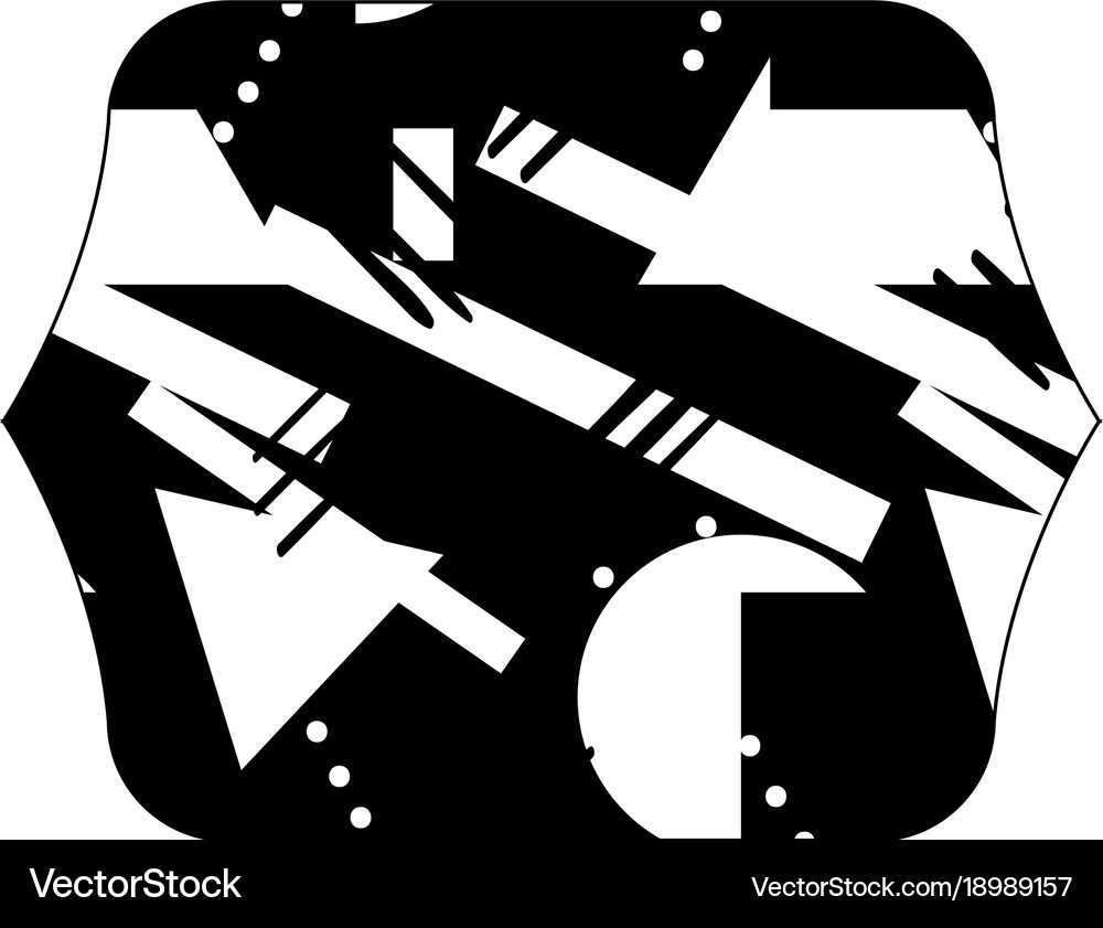 Contour line quadrate with geometric abstract Vector Image