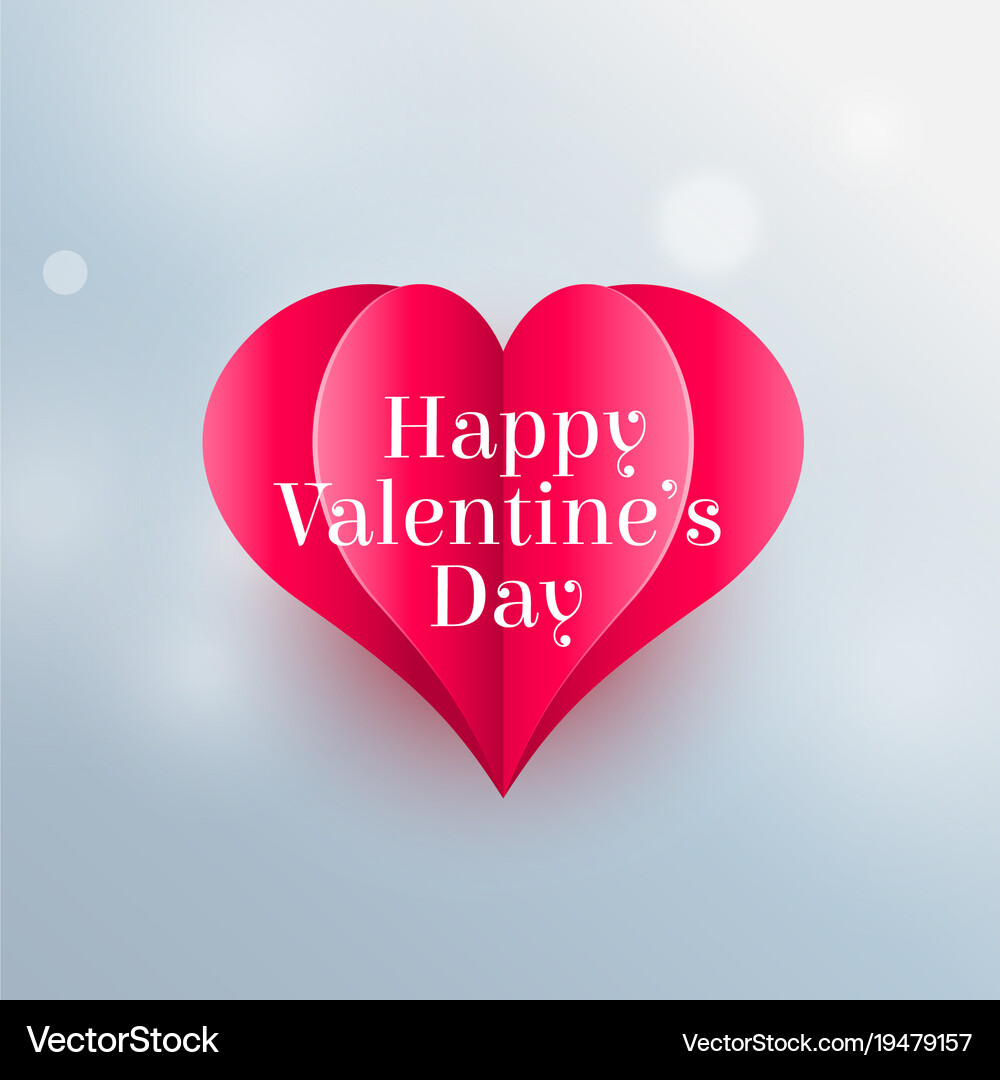 Creative pink origami style heart design Vector Image