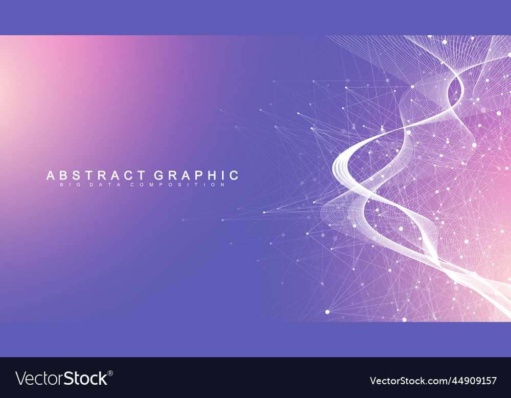 Digits Abstract Background With Connected Line Vector Image 0274