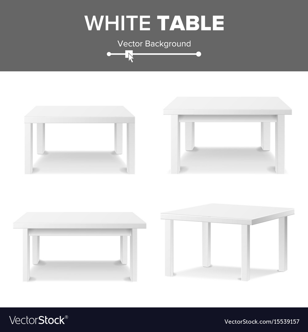 Empty white plastic table set isolated Royalty Free Vector