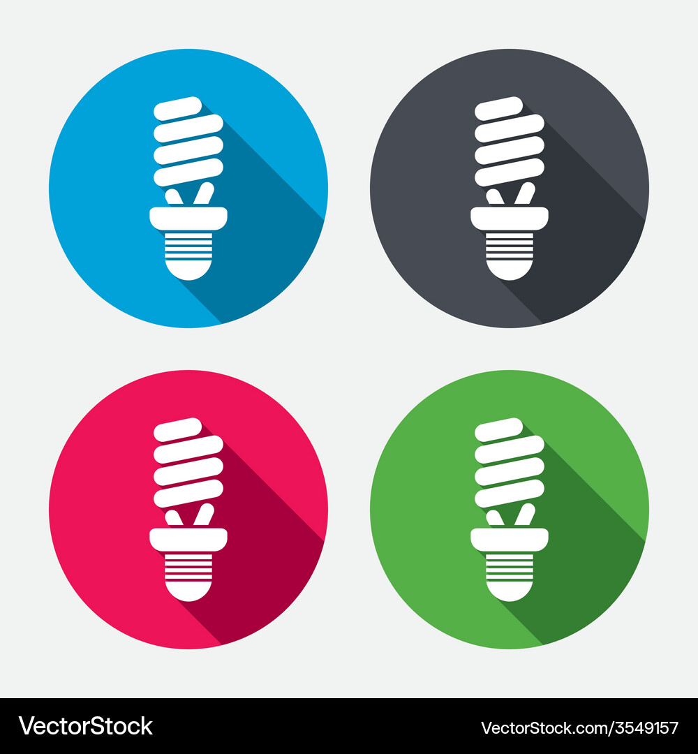 Fluorescent lamp bulb sign icon energy saving Vector Image