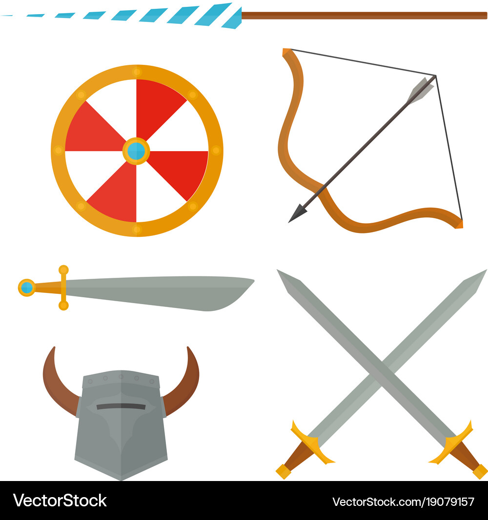 Knights symbols medieval weapons heraldic Vector Image