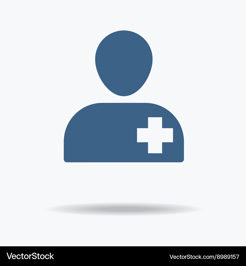 Man and medical sign icon user flat Royalty Free Vector
