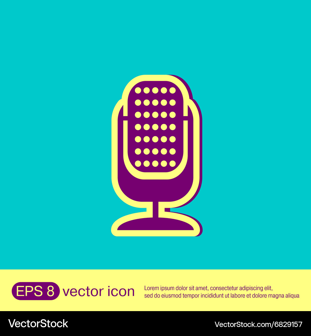 Microphone character singing and the music Vector Image