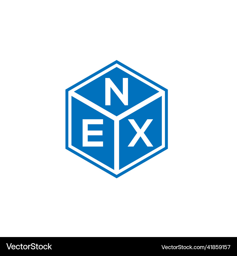 Nex letter logo design on black background Vector Image