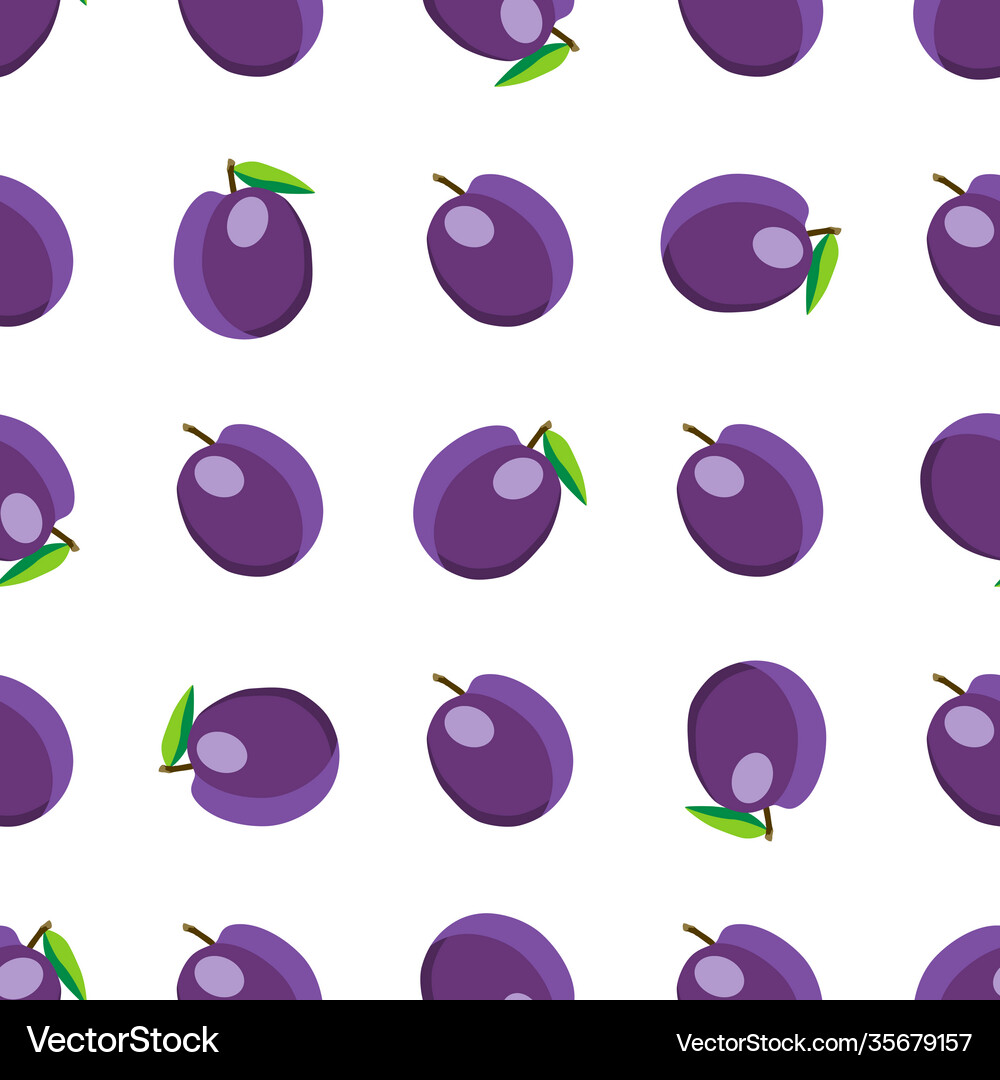 On theme big colored seamless purple plum Vector Image