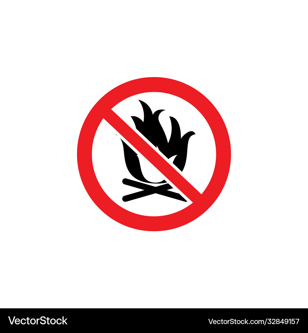 Sign crossed out fire campfire and bonfire Vector Image